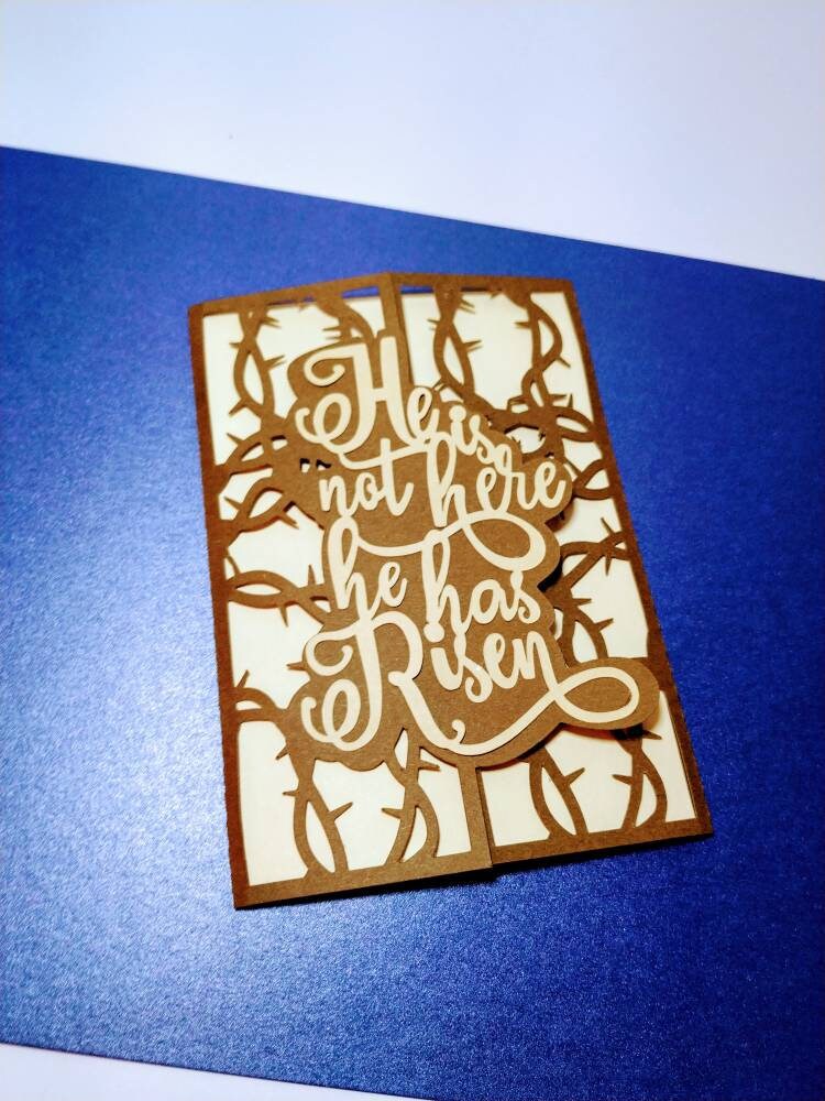 Easter Gate Fold Card SVG Template, He Has Risen Cricut Silhouette ...