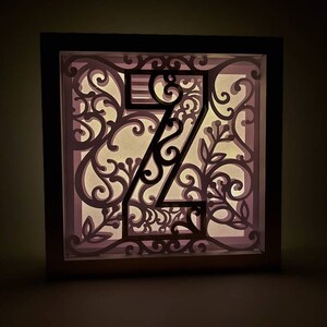 Letter Z Shadow Box 3D Alphabet SVG Cut Files Cricut Letters Lightbox ...