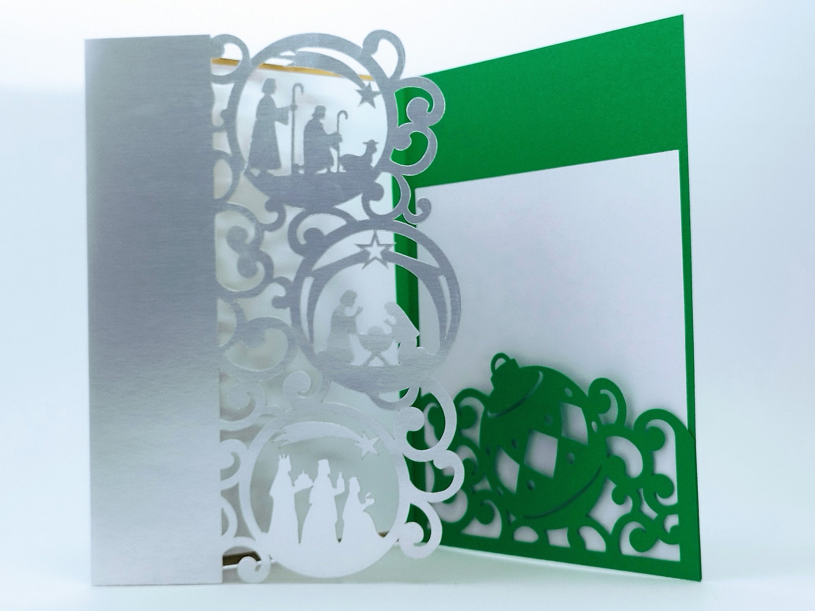 SVG Tri Fold Pocket Card Template 5x7 Inch Christmas Nativity - Etsy