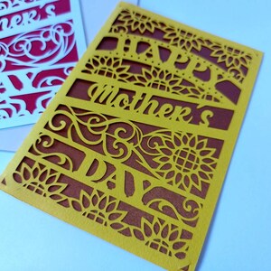 Set SVG Cut Files Cricut Happy Mother's Day Template Folder Card Rose ...