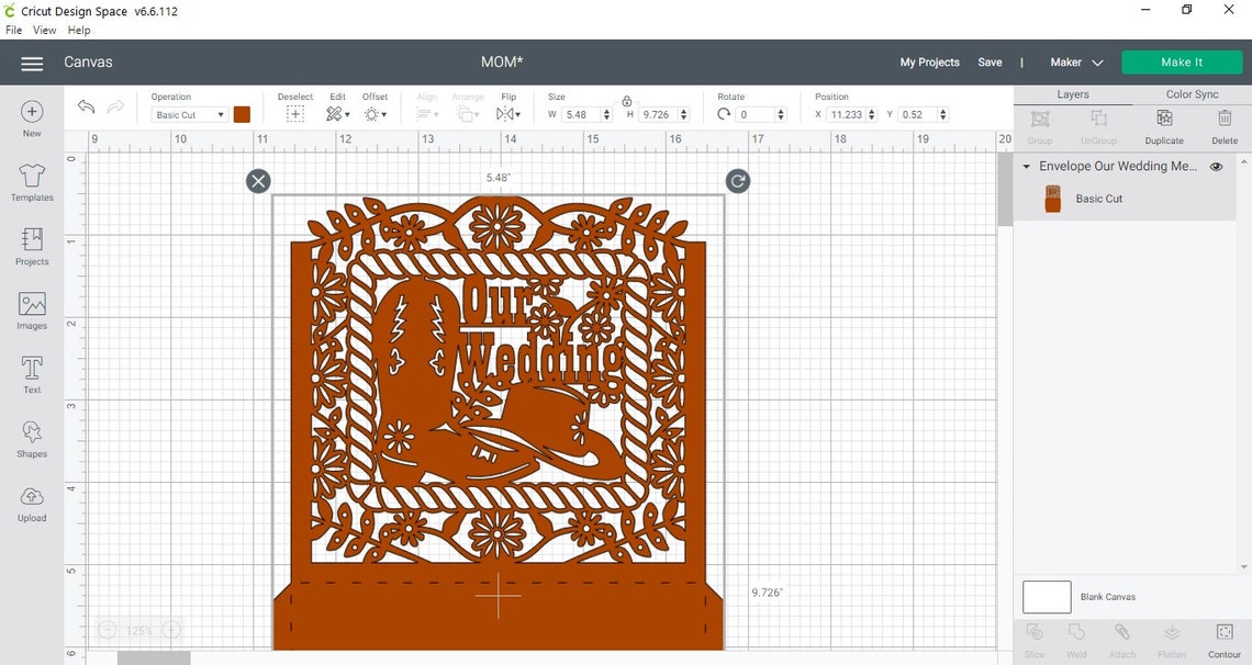 SVG Template Our Wedding Envelope Invitation Boda Charra - Etsy