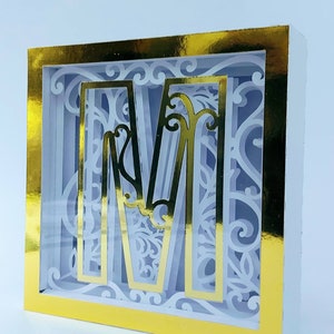 Letter M Shadow Box 3D Alphabet SVG Cut Files Cricut Letters Lightbox ...