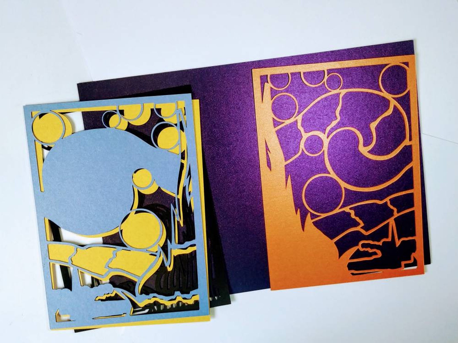 SVG Cut Files Die Cut Cricut Folder Card Template Starry night | Etsy