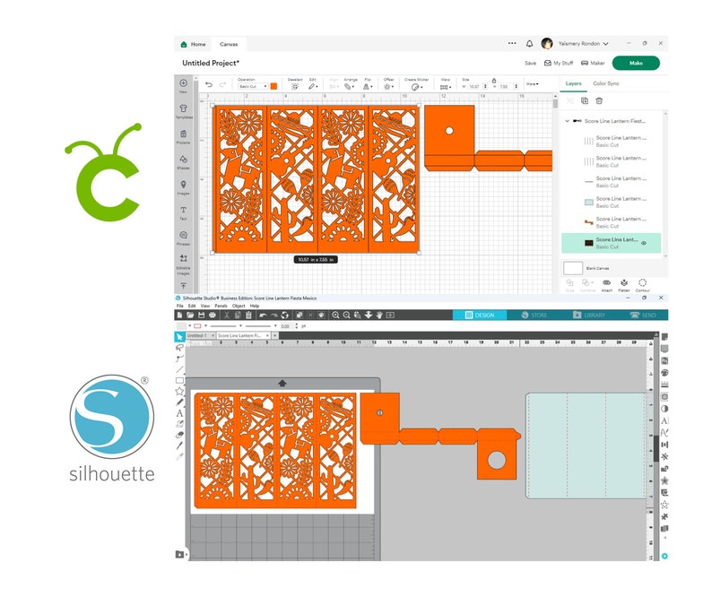 Set 2 SVG Cinco De Mayo Lantern Cut Files Templates Cricut Mexican ...