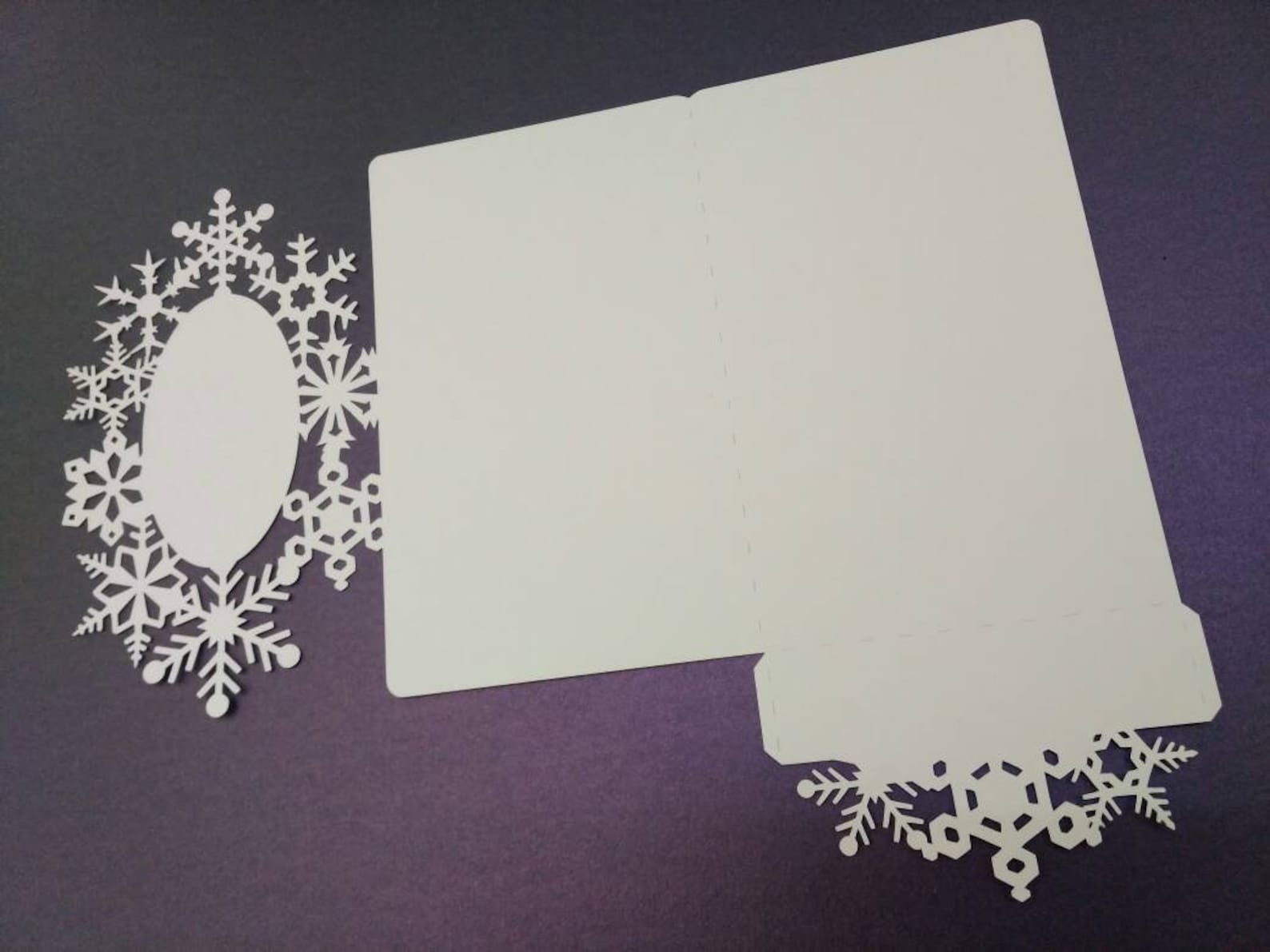 SVG TEMPLATE Tri Fold Pocket Snowflake Invitation Envelope Card Frozen ...