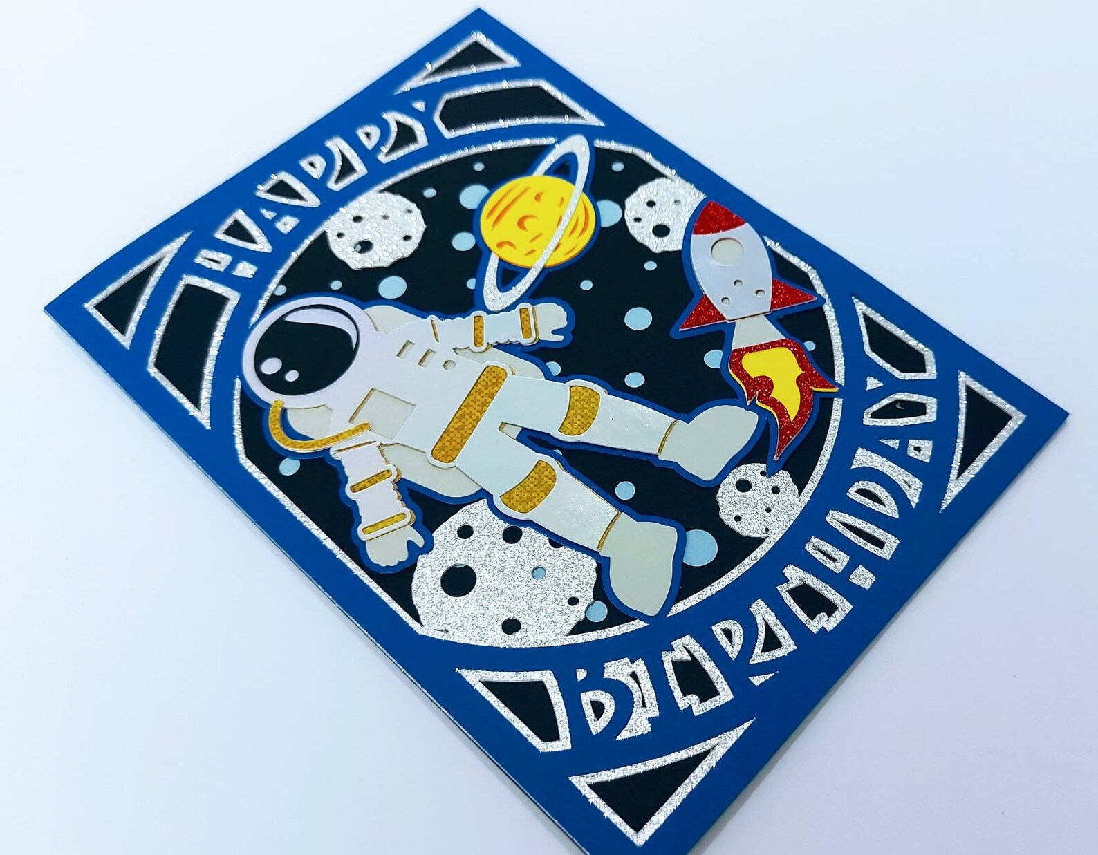 Astronaut SVG File Space Universe Layered SVG Folder Card | Etsy