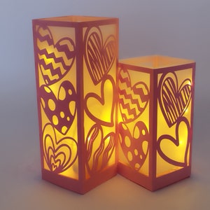 SVG Paper Lantern Cricut Cut File Decor Gifts Romantic Love Hearts ...