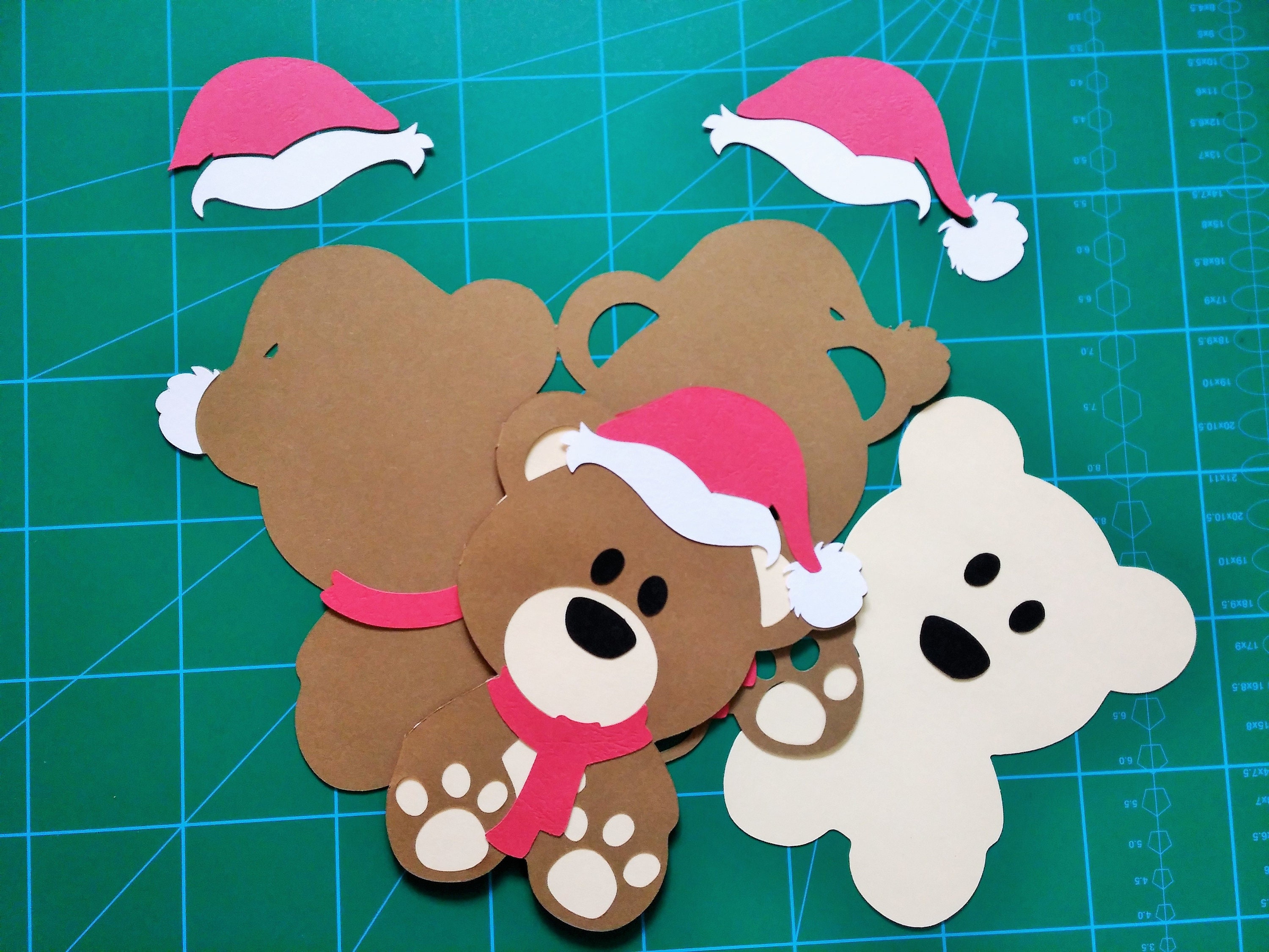 Christmas Card Teddy Bear SVG Template Merry Christmas Gift Card ...