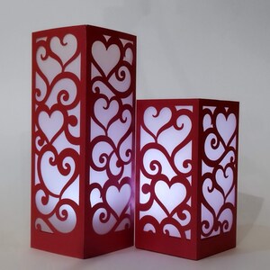 SVG CUT FILE Paper Lantern Templates Hearts Swirls Romantic Dinner ...