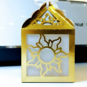 Favor Box 3D SVG Template Sun Gift Box Fairy Tales Grimm Brothers Girl ...