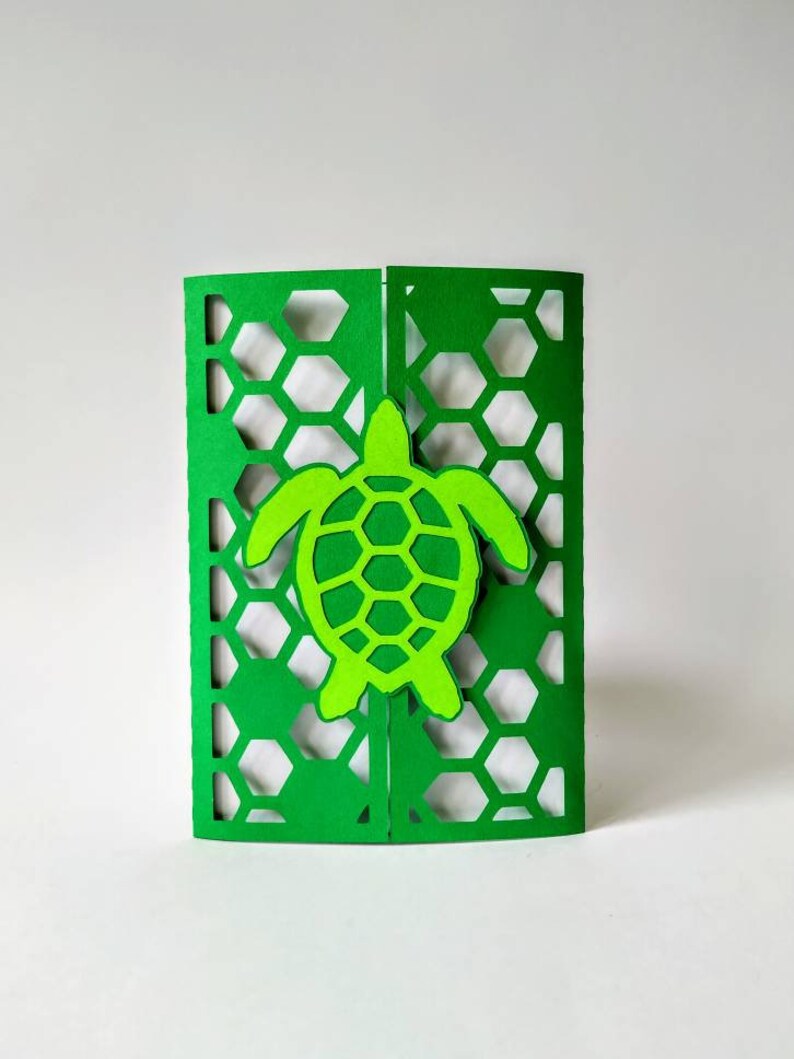 SVG Cricut File Gate Fold Card Turtle Tortoises Birthday Card | Etsy