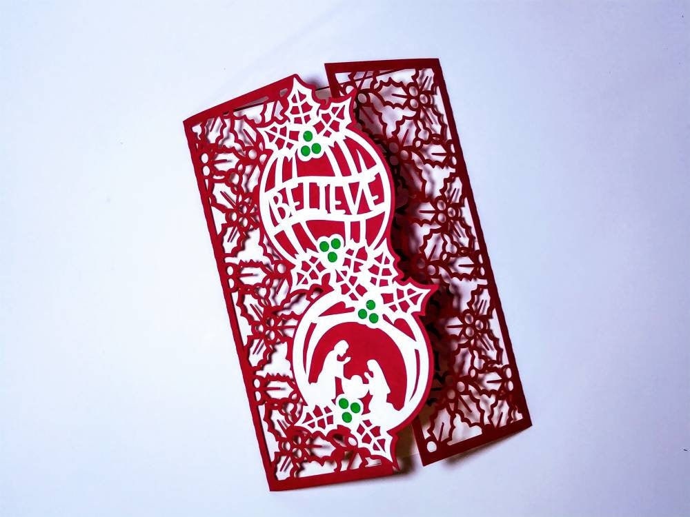 SVG Cut Files Christmas Card Christmas Balls Birth Gate Fold | Etsy
