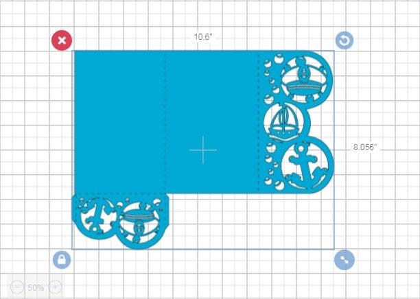 SVG Tri Fold Card Nautical Design Sea Themed Laser Cut - Etsy