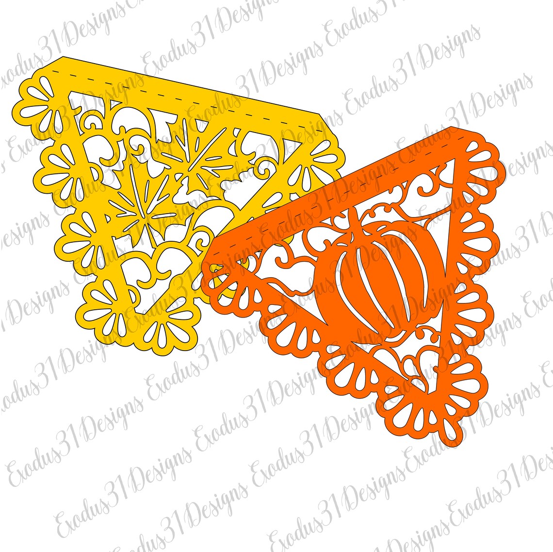 2 SVG Papel Picado Cutting Files Templates Thanksgiving Decor Cricut ...
