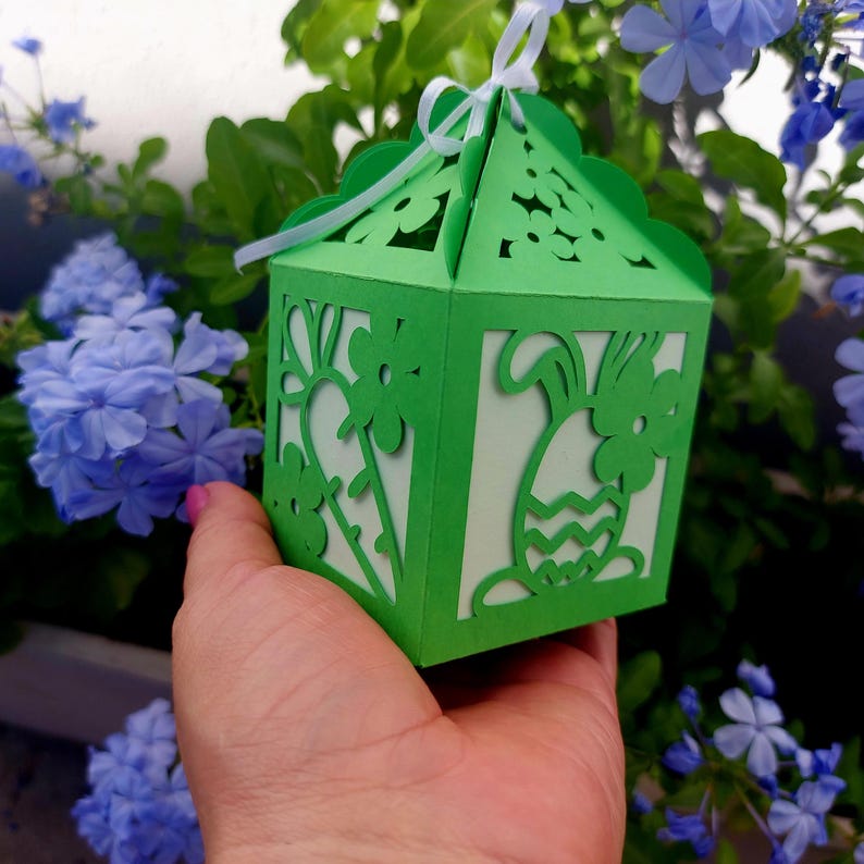 SVG Template Easter Favor Box Cut File Cricut Silhouette Cameo Laser ...