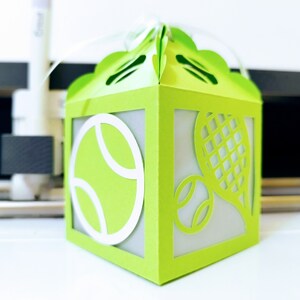 SVG Box Cricut Cut File Templates Tennis Sports Favor Box Gifts ...
