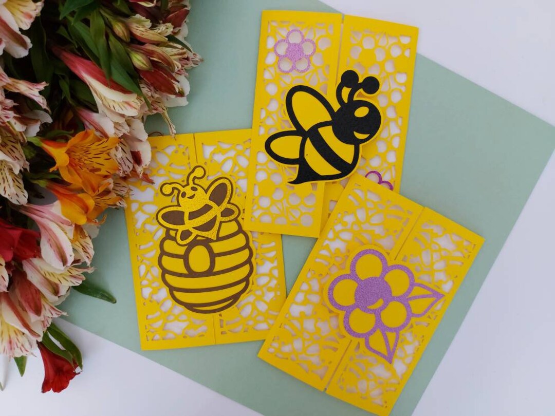 Bundle Set Bee Spring Cards SVG Files Cricut Cut Files Spring Flowers ...