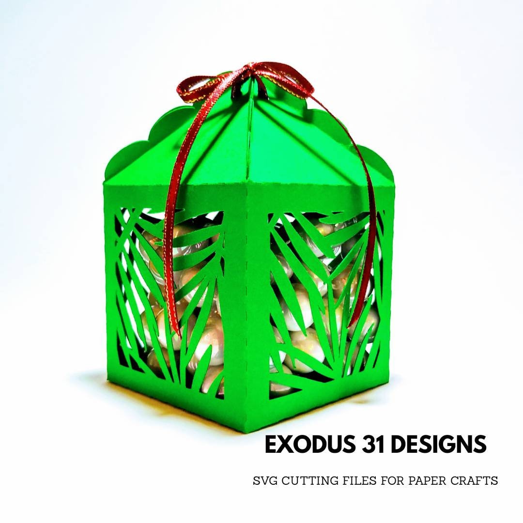 SVG Template Palm Tree Favor Box Cricut Beach Wedding Gift Box Cut File ...