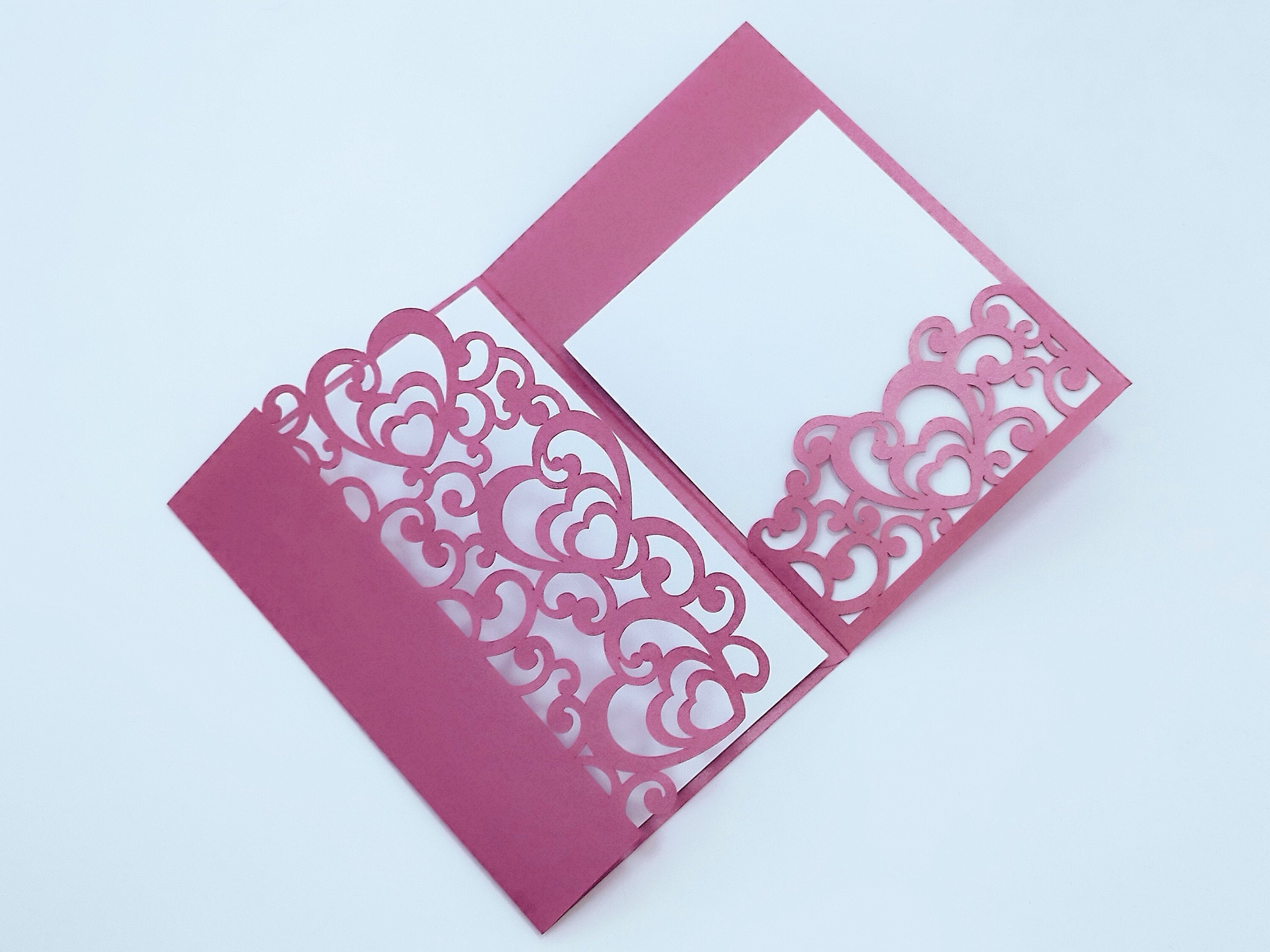 SVG Tri Fold Pocket Card Template 5x7 Inch Wedding Invitation - Etsy Canada