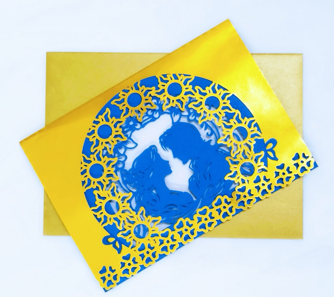 SVG Princess Sun Card Cricut File Template Tri Fold Pocket Card Fairy ...