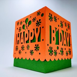 SVG Template Happy Birthday Favor Box Die Cut Gift Boxes Candy Cut ...