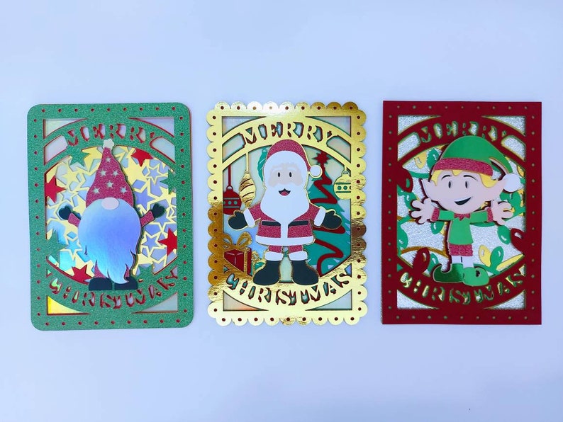 Bundle Svg Cricut Christmas Cards Cut Files Templates Etsy