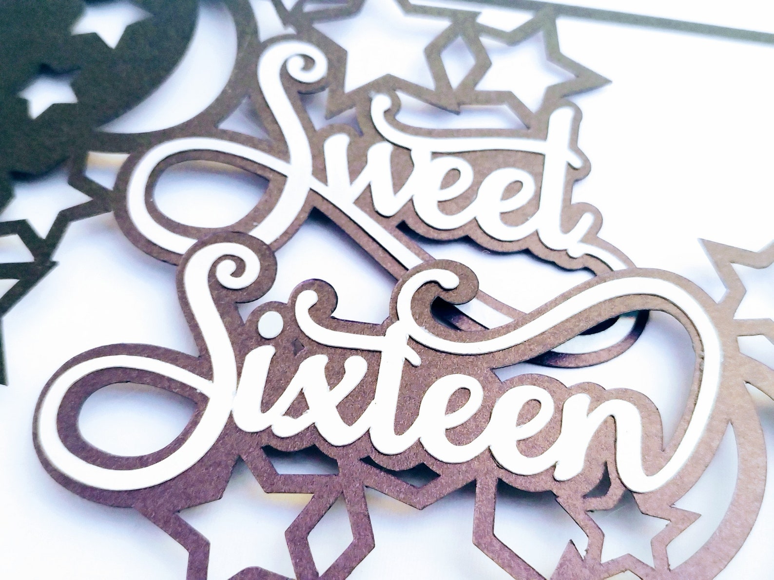 5x7 Laser Cut Invitation SVG Templates Sweet Sixteen Moon Stars Gate ...