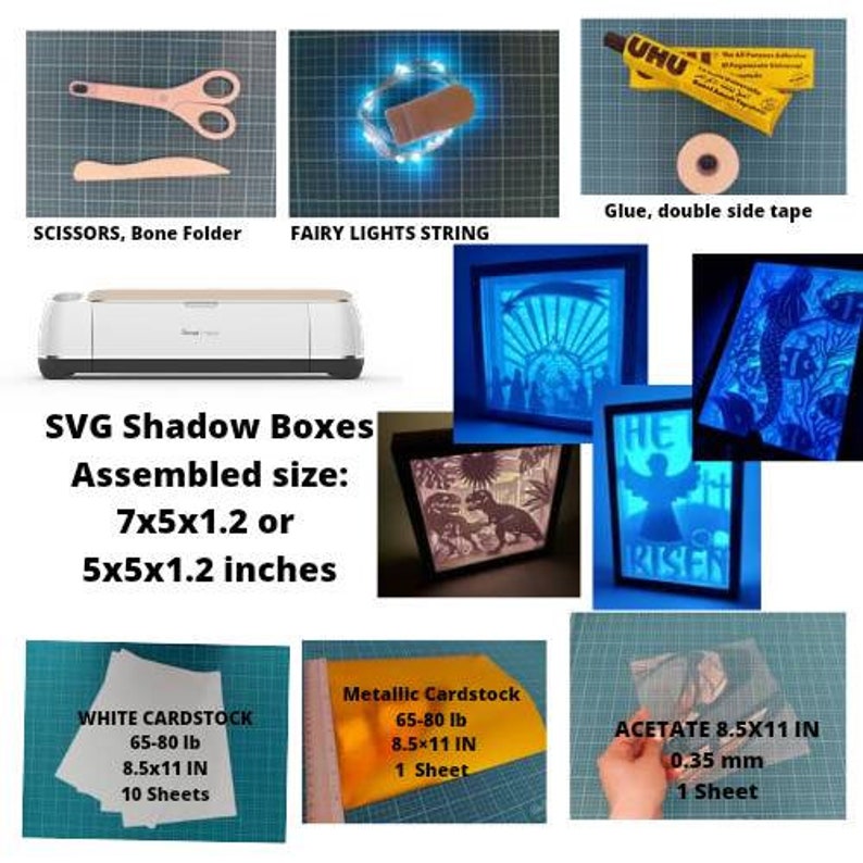 Shark Shadow Box Lightbox Template Cricut SVG Cut Files 5x7 | Etsy