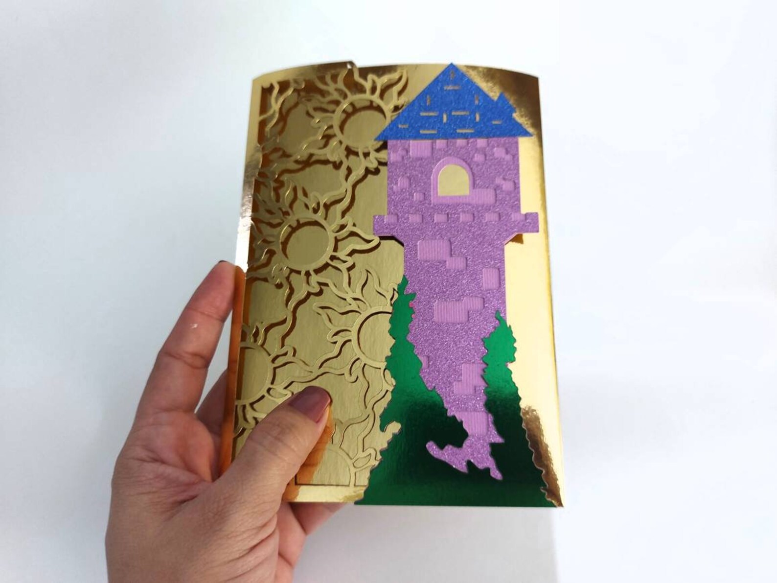 SVG Princess Castle Card Cricut File Template Tri Fold Pocket Card ...
