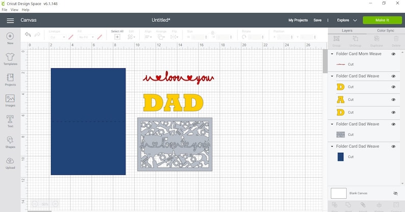 Birthday Dad Card Svg I Love You DAD Card SVG Cricut Happy - Etsy