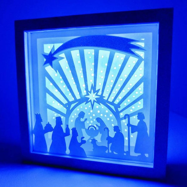 Nativity Shadow Box Svg - Etsy