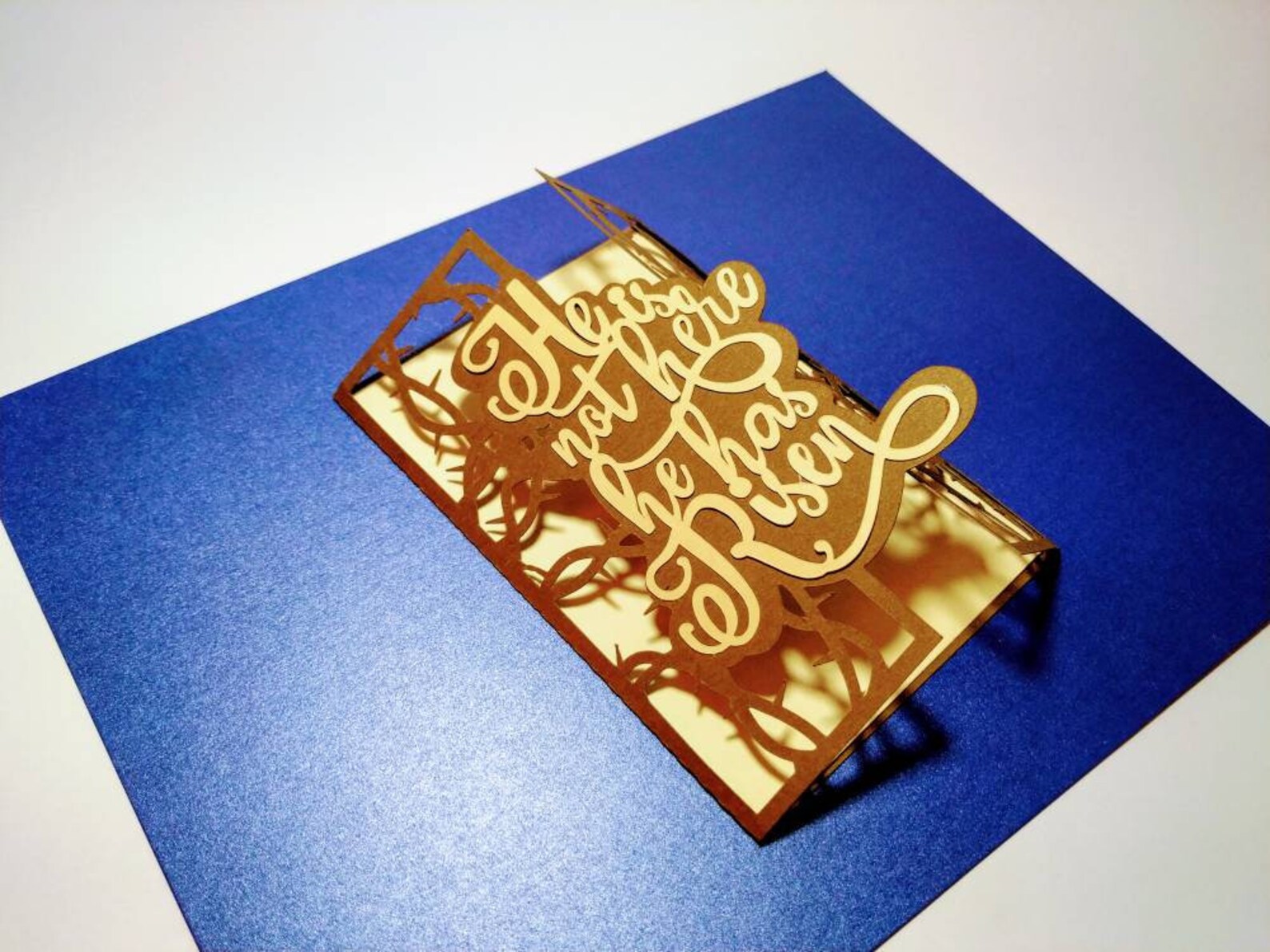 Easter Gate Fold Card SVG Template, He Has Risen Cricut Silhouette ...