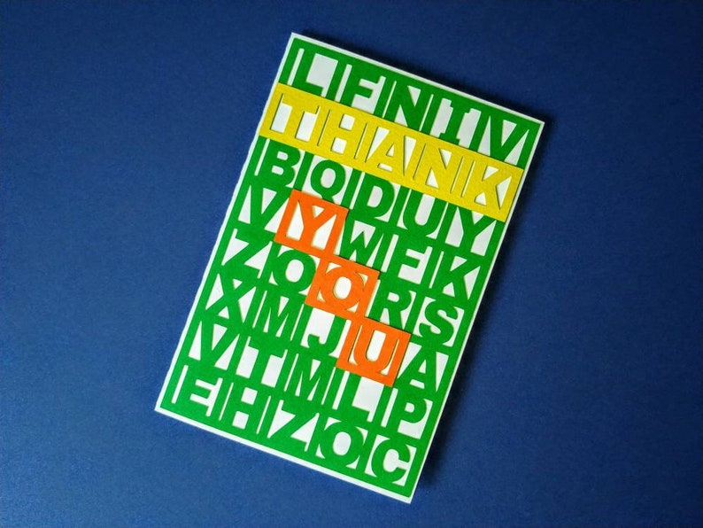 Word Search Card SVG Cut Files Cricut Maker Thank You Cards - Etsy