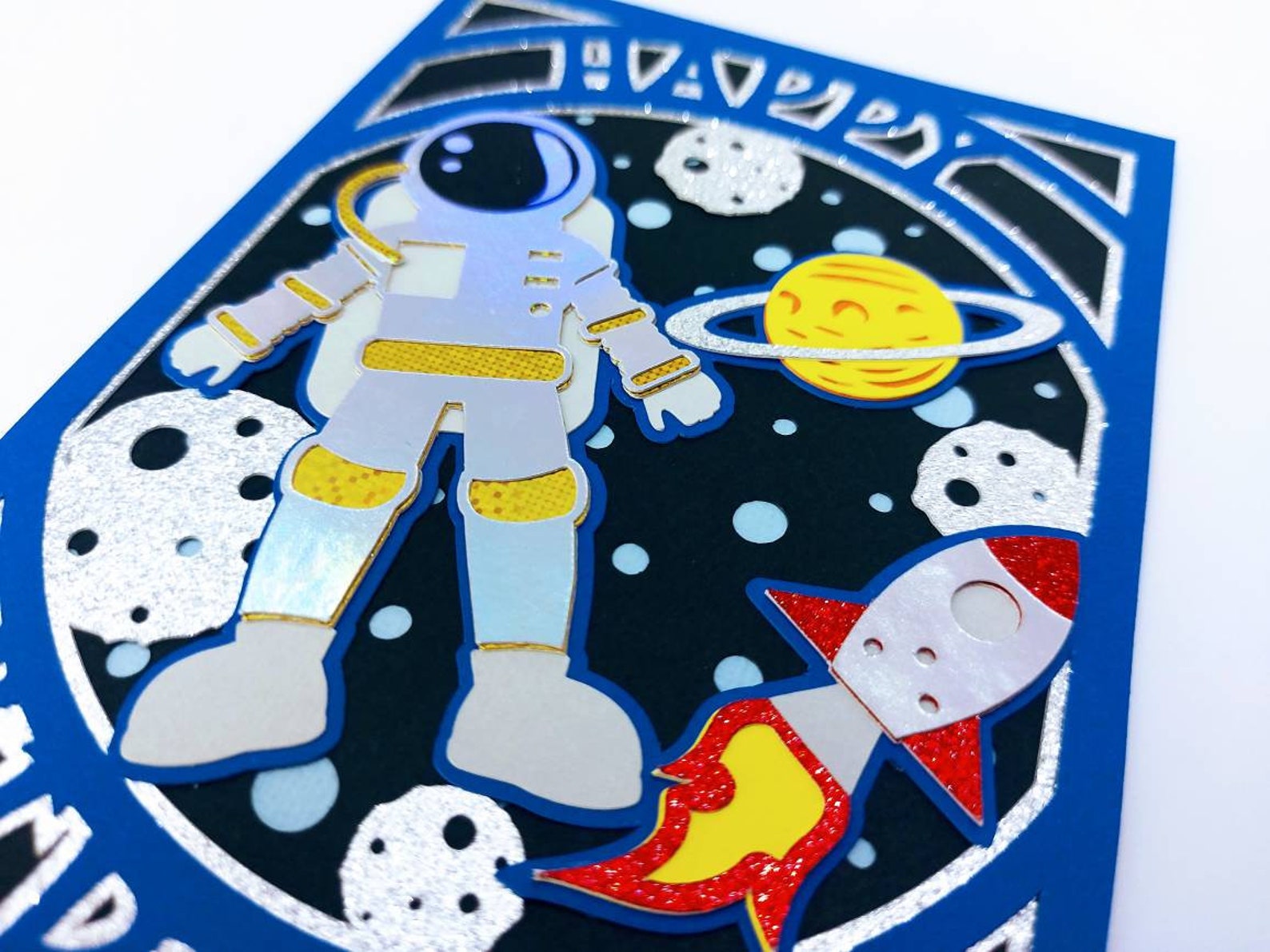 Astronaut SVG File Space Universe Layered SVG Folder Card | Etsy