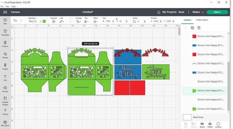 Birthday Box SVG File SVG Favor Box Cricut Cut File Happy - Etsy