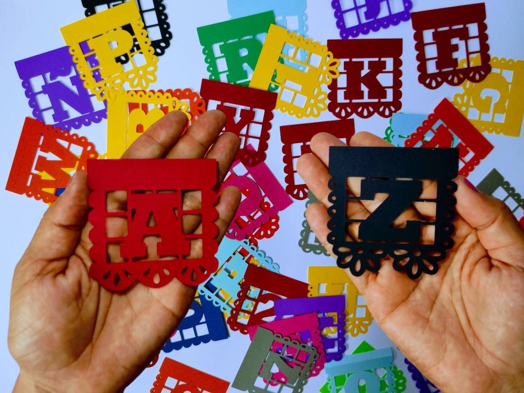 Alphabet SVG Mini Banners Papel Picado Templates Cut Files Cricut Joy ...