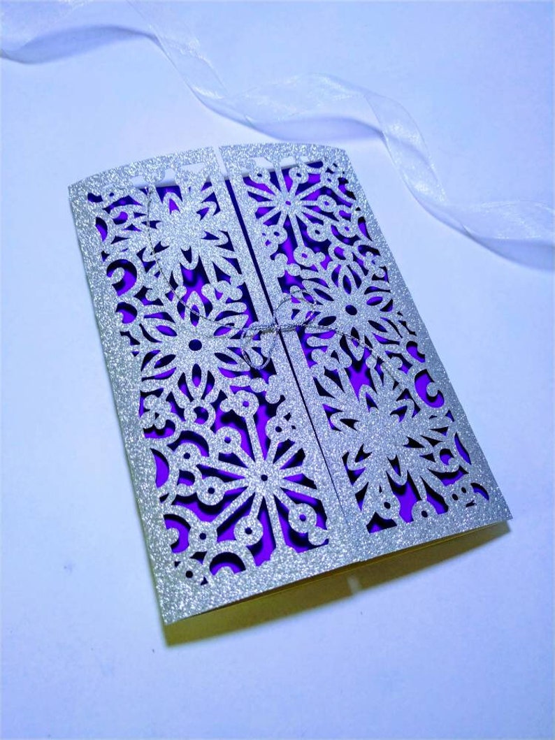 SVG Laser Cut Files Templates Wedding Invitation Snowflakes | Etsy