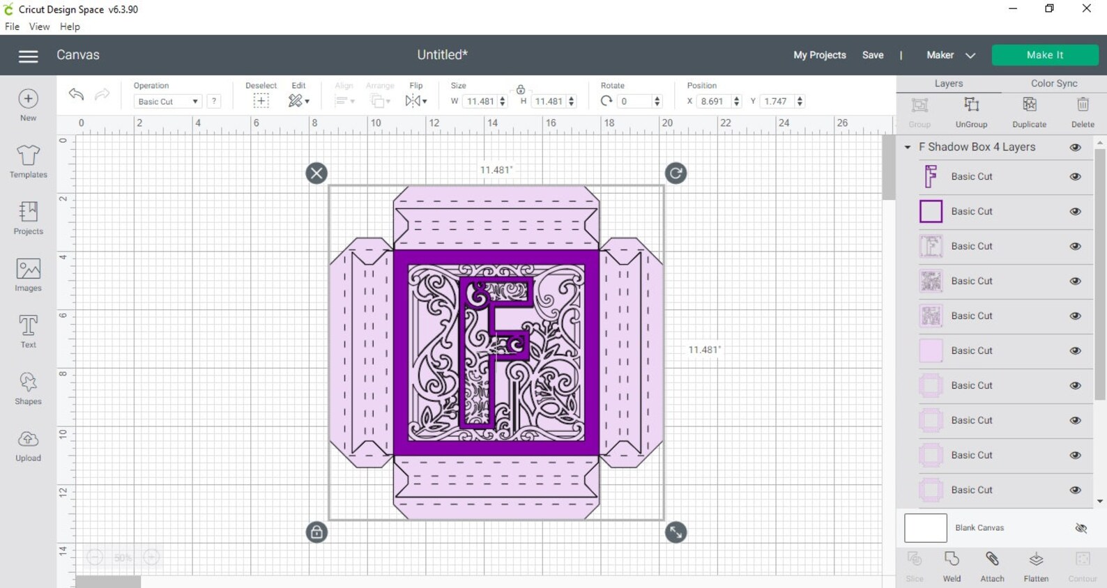 Letter F Shadow Box 3D Alphabet SVG Cut Files Cricut letters | Etsy