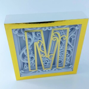 Letter M Shadow Box 3D Alphabet SVG Cut Files Cricut Letters Lightbox ...
