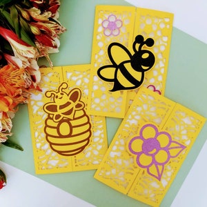 Bundle Set Bee Spring Cards SVG Files Cricut Cut Files Spring Flowers ...