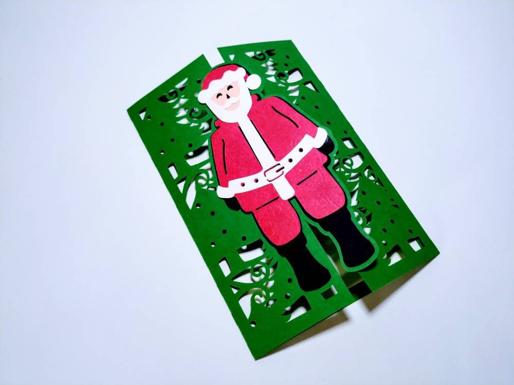SVG Files Santa Claus TEMPLATES Cricut Merry Christmas Layered Card ...