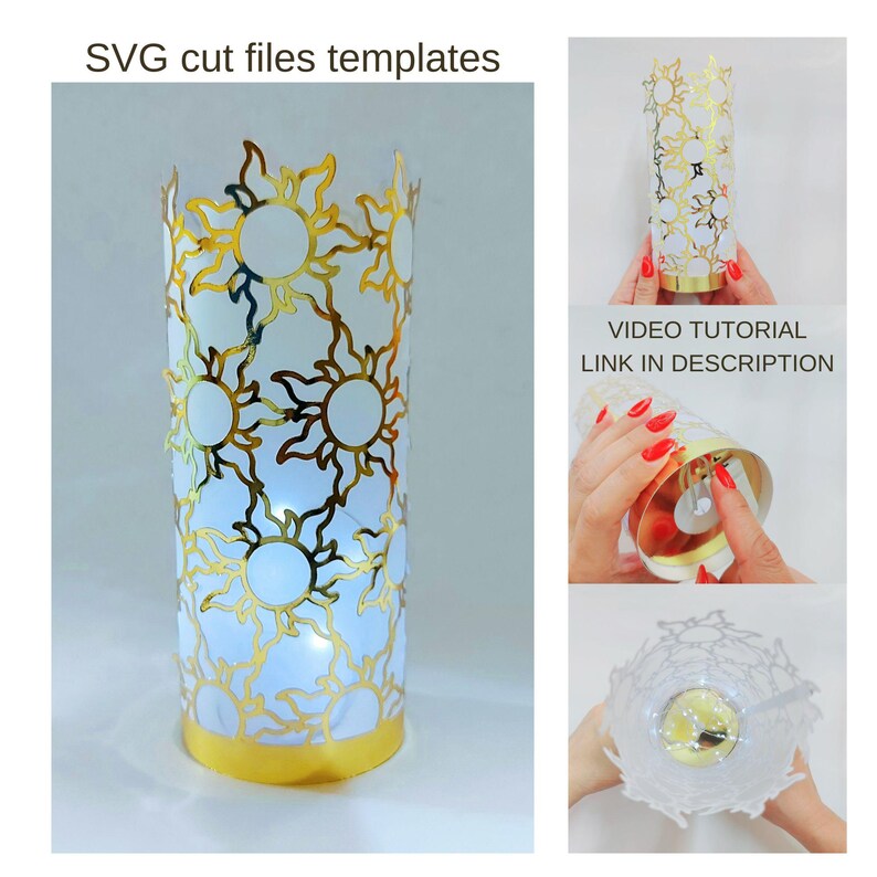 3D SVG CUT FILE Wedding Centerpiece Template Sun Paper Lantern Fairy ...