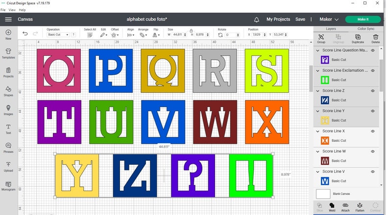 9x9x9 Inches 3D Alphabet A to Z SVG Cut Files Cube Cricut 3d Letters ...