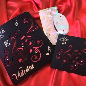 SVG Envelope Musical Invitation Template. Music Themed Party. Cutting ...