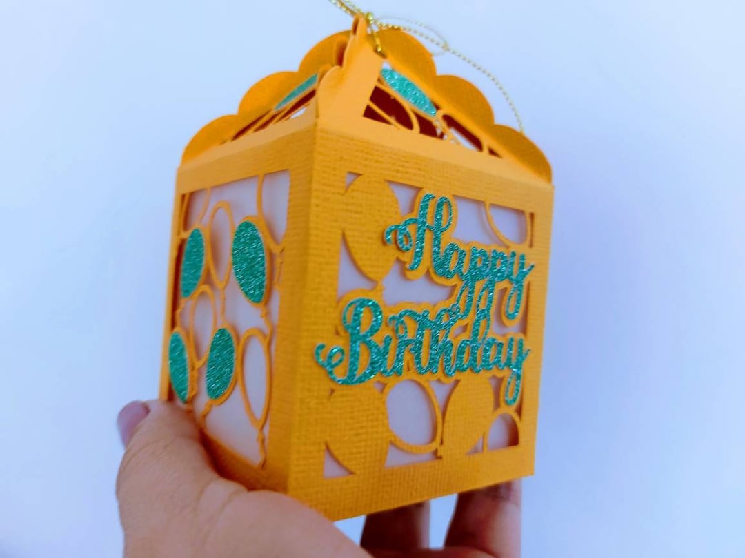 Favor Box SVG Template Happy Birthday Die Cut Layer Birthday Gift Boxes ...