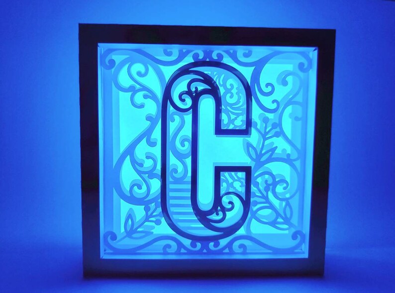 Letter C Shadow Box 3D Alphabet SVG Cut Files Cricut Letters Lightbox ...