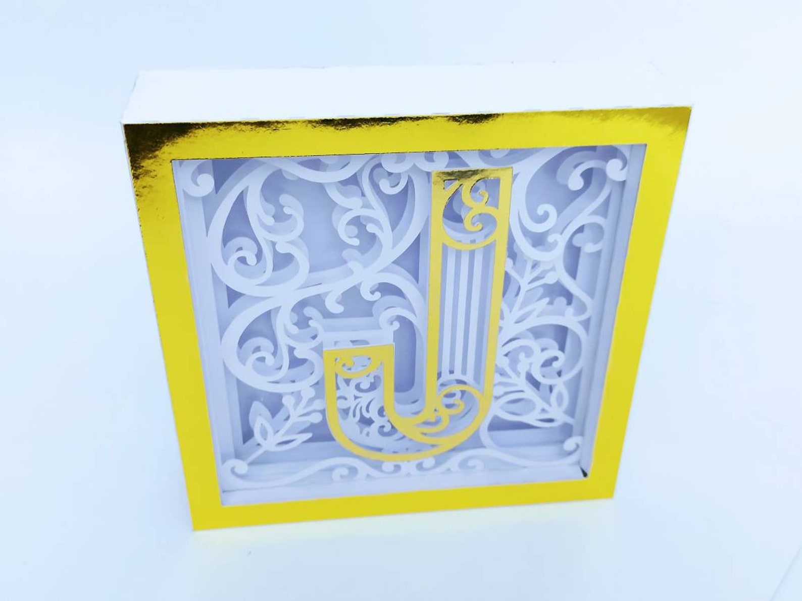 Letter J Shadow Box 3D Alphabet SVG Cut Files Cricut Letters Lightbox ...