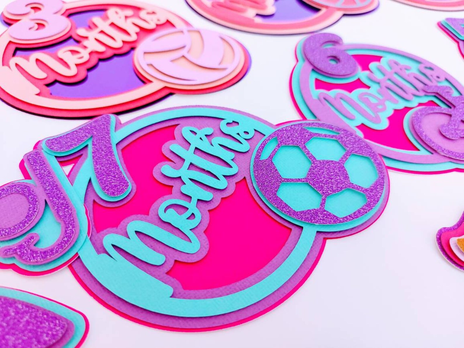 Baby Milestone svg 12 Months SVG Cricut Files Sport Cup Cake | Etsy