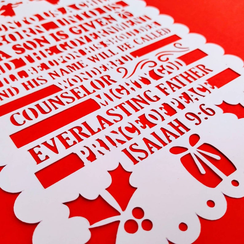 SVG Template Isaiah 9:6 PAPEL PICADO a Son is Given Bible | Etsy