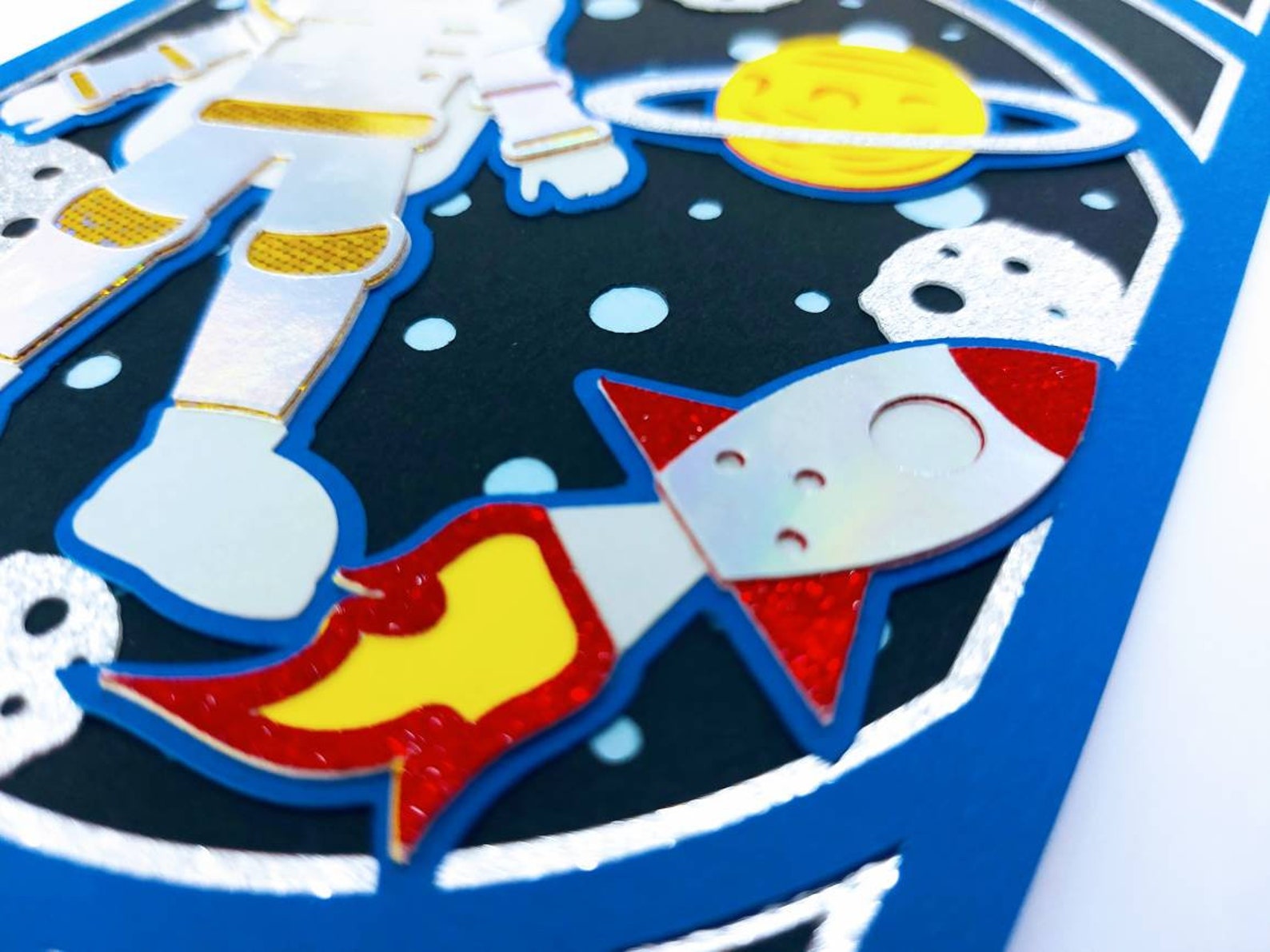 Astronaut SVG File Space Universe Layered SVG Folder Card | Etsy